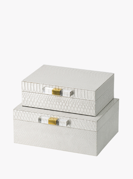 White Snakeskin Pattern Boxes – The Style Edit Collective