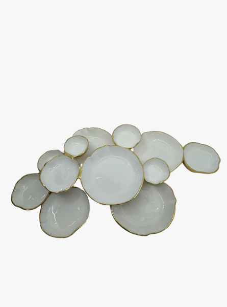 12 Cluster Serving Tray Gold & White – The Style Edit Collective